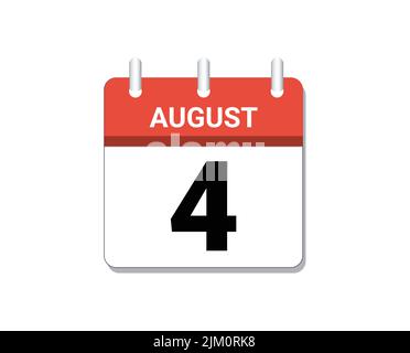 Icon calendar day - 4 August. 4th days of the month, vector ...