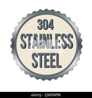 Stainless steel emblem on white background, vector illustration Stock ...