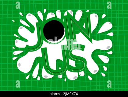 Join Us. Word written with Children's font in cartoon style Stock ...