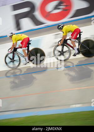 Fiorenzuola, Italy - August 2022 Professional cyclist speeding in ...