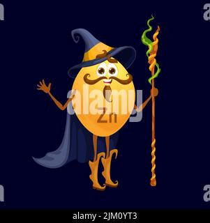 Cartoon happy zinc and zincum mineral micronutrient mage character ...