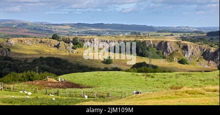 Views from Mount Minera, Clwydian Range, near Wrexham, Wales Stock ...
