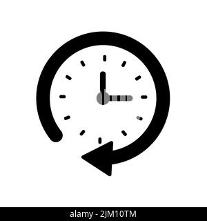 1 hour clock icon in flat style. Timer countdown vector illustration on ...
