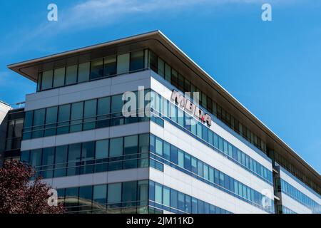 Exterior view of the headquarters of MBDA, an industrial company in the ...