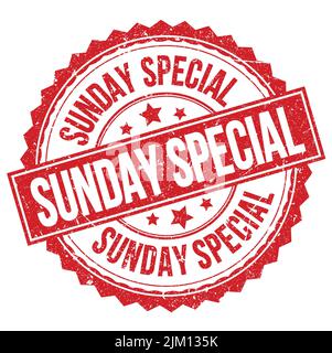 SUNDAY SPECIAL text written on green-black grungy stamp sign Stock ...