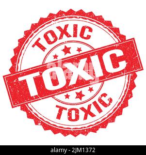 TOXIC text written on red round stamp sign Stock Photo - Alamy