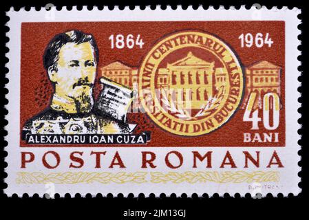 Romanian postage stamp (1964) : Centenary of Bucharest University 1864 ...