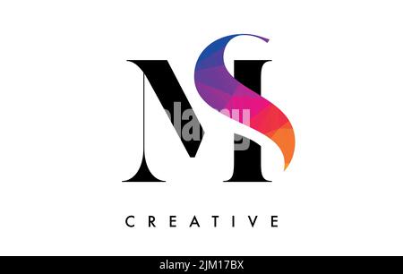 MS Letter Logo Design with Serif Typography Font and Elegant Modern ...