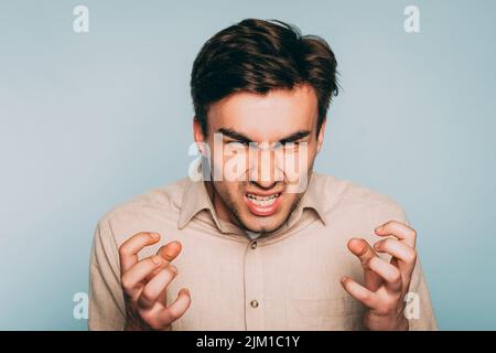 hate kill anger man distorted facial expression Stock Photo - Alamy