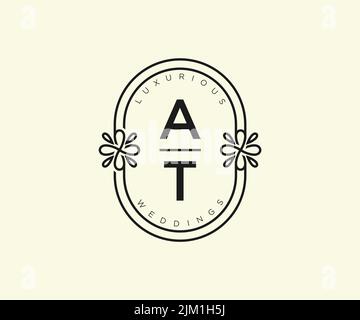 ME Initials letter Wedding monogram logos template, hand drawn modern ...