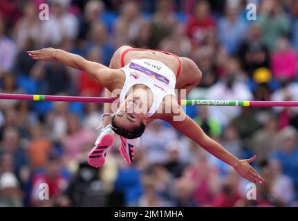 England's Laura Zialor in action during the Women's High Jump Qualifyng ...