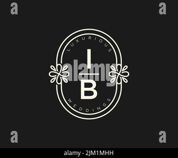 Initial Letter IB Logo - Hand Drawn Signature Logo - Vector Logo Template for Business Name ...