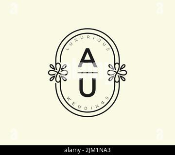 Initial Monogram Letter AU Logo Design Vector. AU Logo Design Template ...