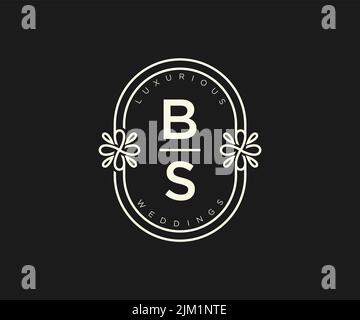 Letter BS wedding monogram logo design ideas vector graphic Stock ...