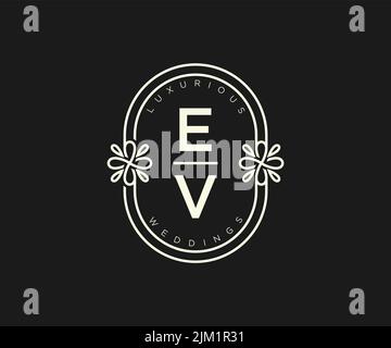 EV initial wedding monogram logo design Stock Vector Image & Art - Alamy