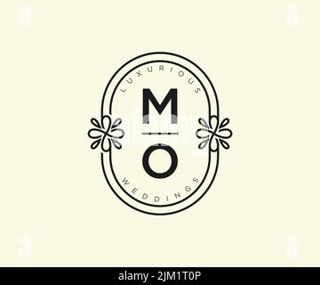 MO Initials letter Wedding monogram logos collection, hand drawn modern ...