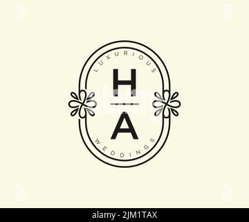 Initial Monogram Letter HA Logo Design Vector. HA Logo Design Template ...