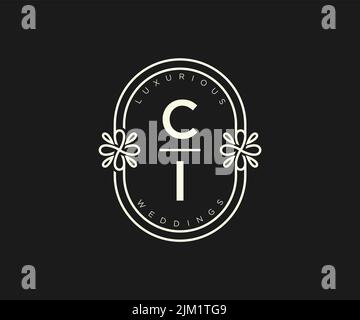 CI Initials letter Wedding monogram logos collection, hand drawn modern ...