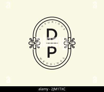 DP Initials letter Wedding monogram logos collection, hand drawn modern ...