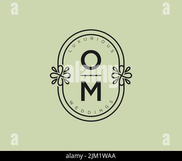 Letter OM wedding monogram logo design ideas vector graphic Stock ...