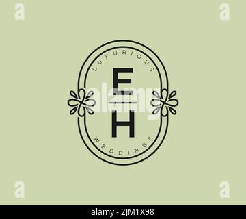 EH wedding initials monogram logo ideas vector graphic Stock Vector ...