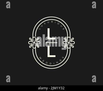 LL Initials letter Wedding monogram logos template, hand drawn modern ...
