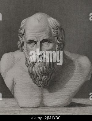 DIOGENES (c 412 BC-323 BC) Greek philosopher. "Diogenes sitting in his ...