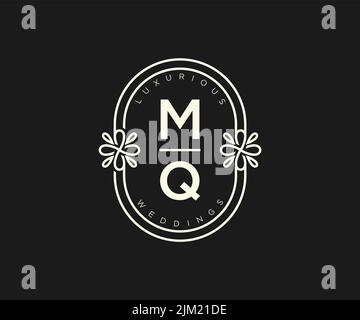 MQ Initials letter Wedding monogram logos collection, hand drawn modern ...