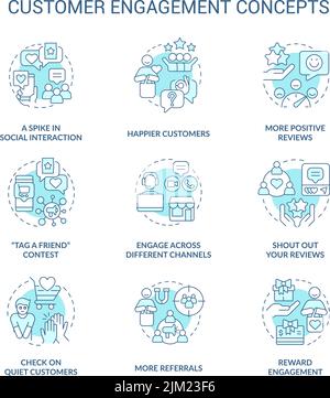 Customer engagement concept icons set Stock Vector Image & Art - Alamy