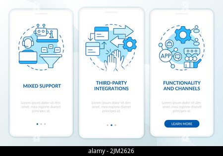 Clients engagement platform features blue circle infographic template ...