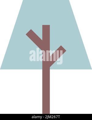 Tree icon vector trapezoid geometric symbol for nature, ecology and ...