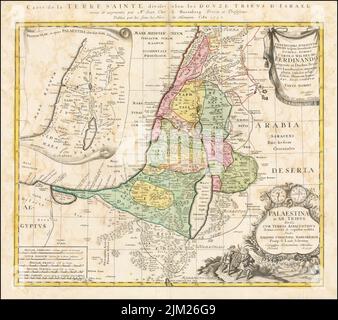Map of the Holy Land Divided into the Twelve Tribes of Israel , 1670 ...
