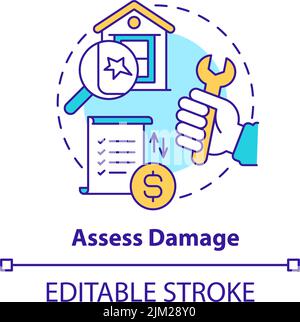 broken house disaster color icon vector illustration Stock Vector Image ...