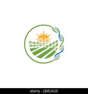 Agricultural biotechnology logo design. Dna Farm Icon Logo Design ...