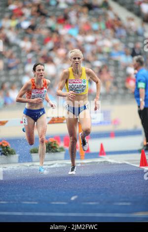 Caroline HÖGARDH running in the 3000m hurdles at the European Athletics ...