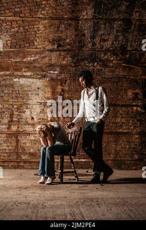 Couple Resentment. A moment of resentment by woman deceived by her ...