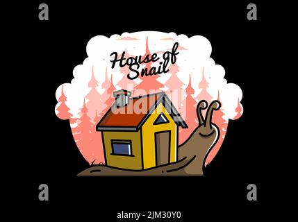 Illustration design of a walking snail and house Stock Vector Image ...