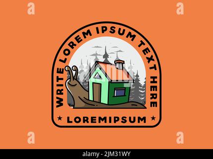 Illustration design of a walking snail and house Stock Vector Image ...