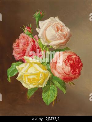 Roses, 19th century painting by Andreas Lach Stock Photo - Alamy