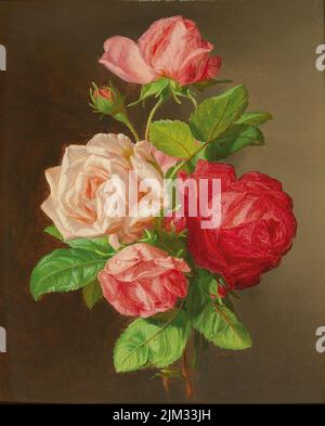 Roses, 19th century painting by Andreas Lach Stock Photo - Alamy