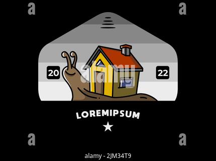 Illustration design of a walking snail and house Stock Vector Image ...