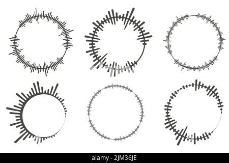Circle audio waves. Circular music sound equalizer. Abstract radial ...