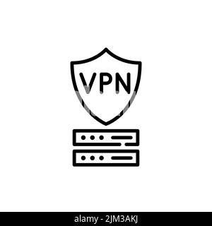 VPN server. Pixel perfect, editable stroke line art icon Stock Vector ...
