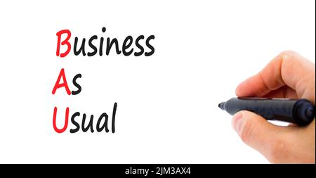 BAU business as usual symbol. Concept words BAU business as usual on a ...