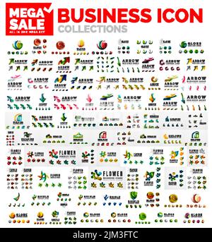 Vector universal mega set of company logos - infinity, letters, loops ...