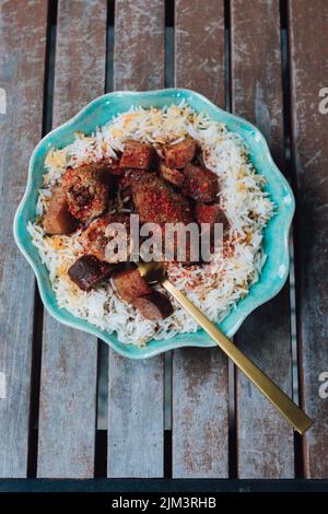 Kibbe Summaqiyeh, kibbeh in sumac stock, meatball recipe from Aleppo ...