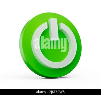 Power icon isolated on 3d blue round button abstract illustration Stock ...