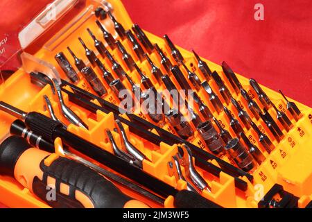 The electronics screwdriver bit set Stock Photo - Alamy
