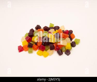 Midget gem gumdrops colorful candy in pile isolated on white background ...