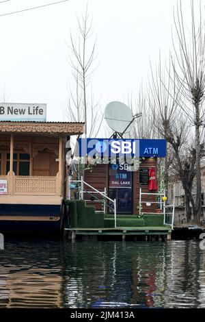 A floating State Bank of India, SBI ATM at Dal Lake Stock Photo - Alamy